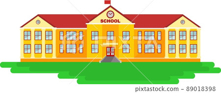 School building in flat style - Stock Illustration [89018398] - PIXTA