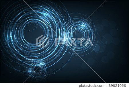 Circle technology dark blue overlay concept. - Stock Illustration ...