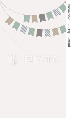 Retro square garland background illustration_16: 9 - Stock Illustration ...