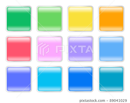 Colorful square button set - Stock Illustration [89041029] - PIXTA