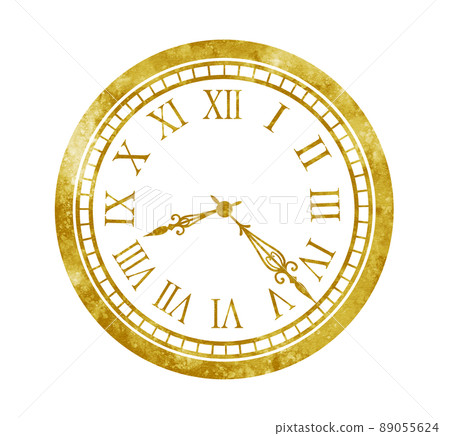 Antique clock, watercolor painting, finished... - Stock Illustration ...