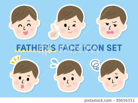 Dad's face facial expression variation set... - Stock Illustration ...