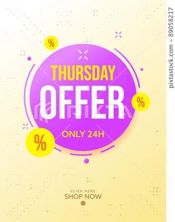Thursday offer sale banner template. Only 24... - Stock Illustration ...