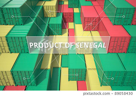 Cargo containers with products of Senegal.... - Stock Illustration ...