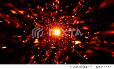 Glowing Fire Core and Spreading Flame Particles - Stock Illustration ...