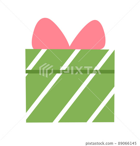 Green present flat icon isolated on white... - Stock Illustration ...