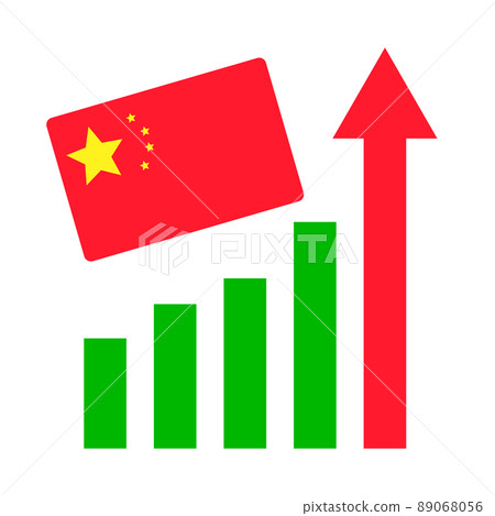 China's economic growth and bar graph. vector. - Stock Illustration ...