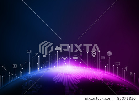 Global signal line, global world network... - Stock Illustration ...