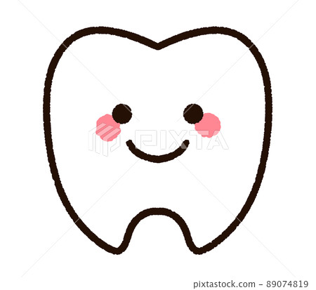 Cute tooth character smile - Stock Illustration [89074819] - PIXTA