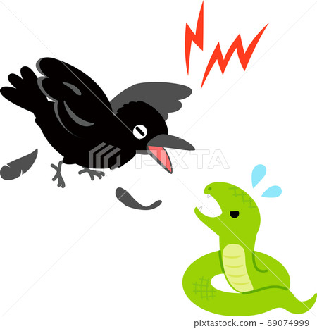 Crows attacking snakes, natural enemies - Stock Illustration [89074999 ...