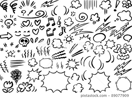 Various sets of hand-painted comic parts - Stock Illustration [89077909 ...