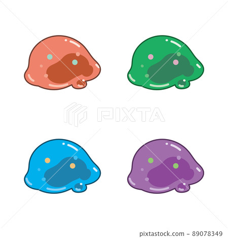 4 types of slime monsters with lines - Stock Illustration [89078349 ...