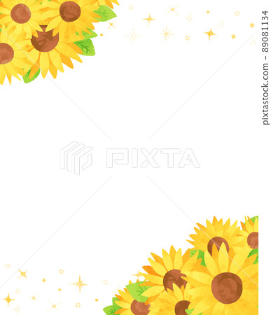 Glitter cute sunflower frame illustration - Stock Illustration ...