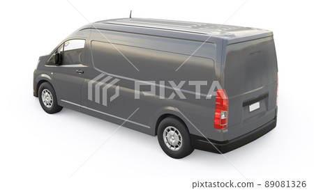 Gray commercial van for transporting small... - Stock Illustration ...