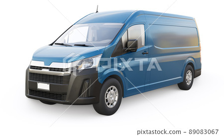 Blue commercial van for transporting small... - Stock Illustration ...