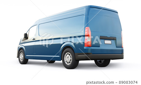 Blue commercial van for transporting small... - Stock Illustration ...
