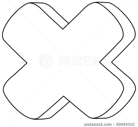 Multiply sign black and white doodle character - Stock Illustration ...