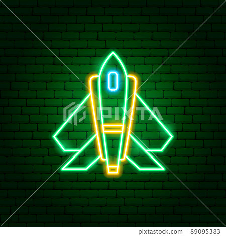 Airplane Fighter Neon Sign - Stock Illustration [89095383] - PIXTA