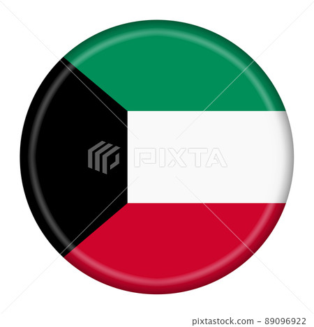 Kuwait flag button 3d illustration with... - Stock Illustration ...