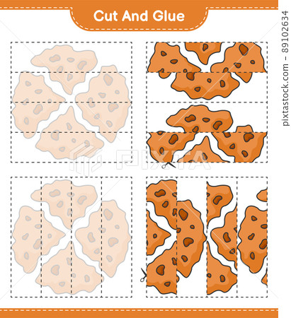 Cut and glue, cut parts of Cookie and glue... - Stock Illustration ...