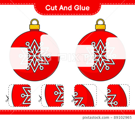 Cut and glue, cut parts of Christmas Ball and... - Stock Illustration ...
