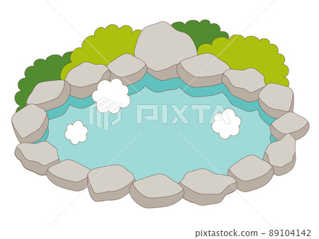 Hot spring illustration _ with main line - Stock Illustration [89104142 ...