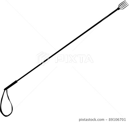Mori's silhouette poking a fish - Stock Illustration [89106701] - PIXTA
