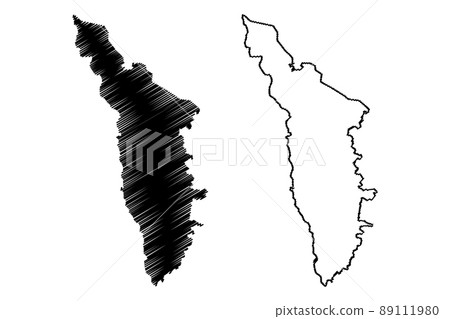 Bahraich district (Uttar Pradesh State,... - Stock Illustration ...