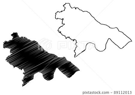 Ballia district (Uttar Pradesh State, Republic... - Stock Illustration ...