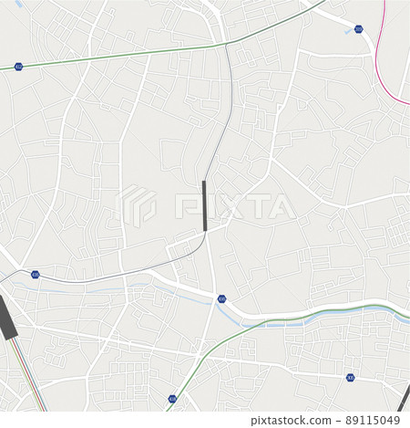 Hiroo Station radius 1km Map_No characters - Stock Illustration ...