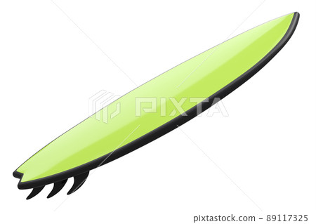Realistic green surfboard isolated on white... - Stock Illustration ...