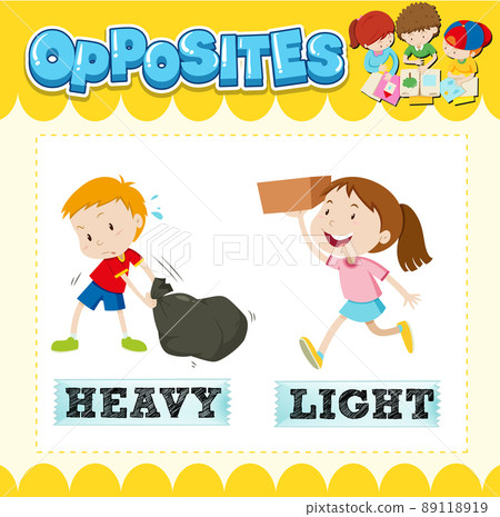 Opposite words for heavy and light - Stock Illustration [89118919] - PIXTA