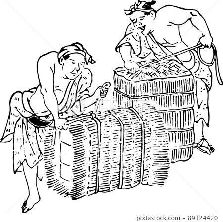 Japanese paper making process_Packaging - Stock Illustration [89124420 ...