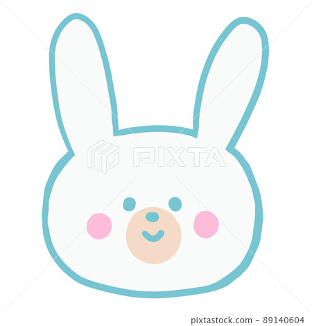 Cute rabbit face hand-painted - Stock Illustration [89140604] - PIXTA