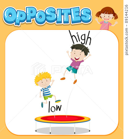 Opposite words for low and high - Stock Illustration [89144216] - PIXTA