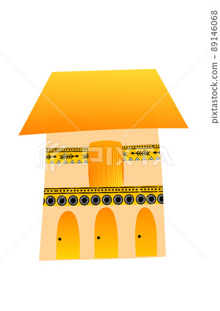 Vector Illustration of an African house or... - Stock Illustration ...