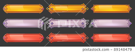 Medieval game menu frames, ui elements, buttons - Stock Illustration ...