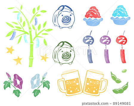 July summer seasonal stamp - Stock Illustration [89149081] - PIXTA