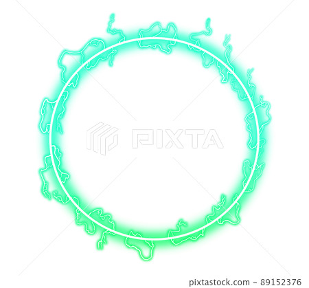 Round electrical effect frame (yellowish green) - Stock Illustration ...