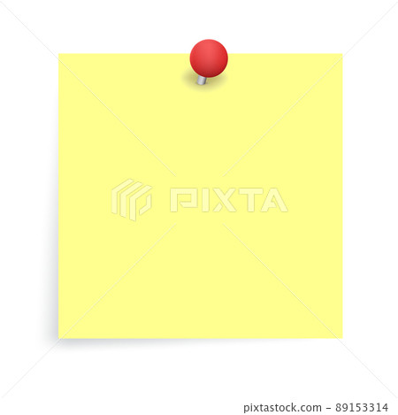 pinned note message template on yellow paper - Stock Illustration ...