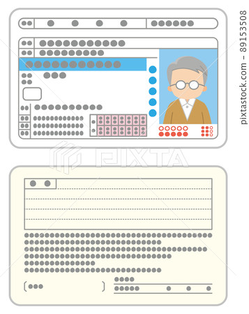 Old man's driver's license front and back - Stock Illustration ...