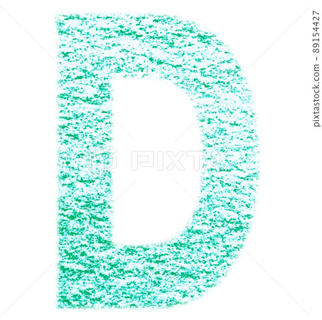 Alphabet drawn with crayon D uppercase green... - Stock Illustration ...