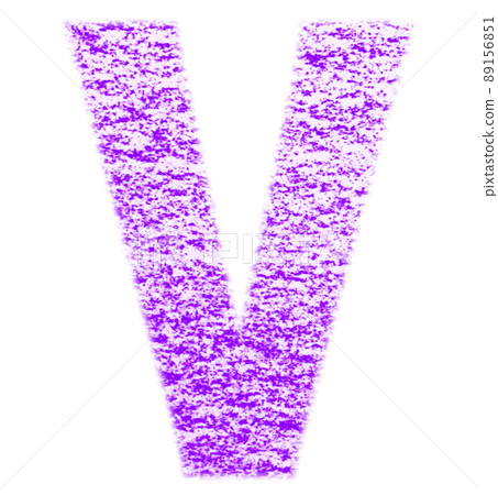 Alphabet drawn with crayon V uppercase purple... - Stock Illustration ...