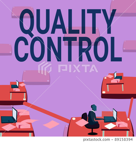 Text caption presenting Quality Control. Word... - Stock Illustration ...