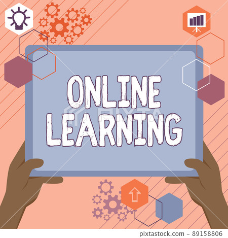 Sign displaying Online Learning. Word for... - Stock Illustration ...