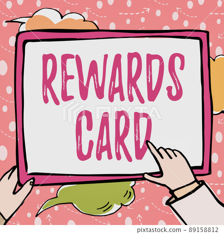 Text sign showing Rewards Card. Business idea... - Stock Illustration ...