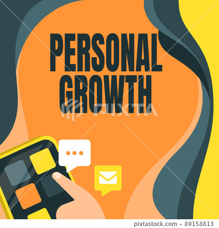 Hand writing sign Personal Growth. Conceptual... - Stock Illustration ...