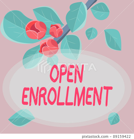 Inspiration showing sign Open Enrollment.... - Stock Illustration ...