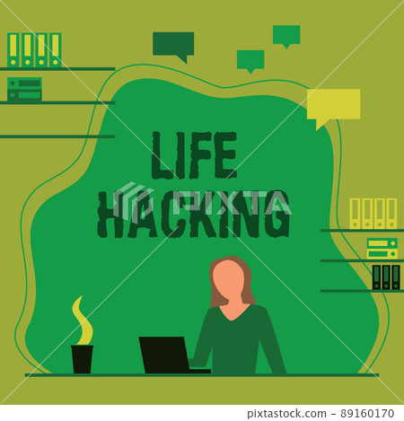 Writing displaying text Life Hacking. Internet... - Stock Illustration ...