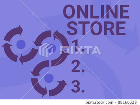 Conceptual caption Online Store. Word for A... - Stock Illustration ...